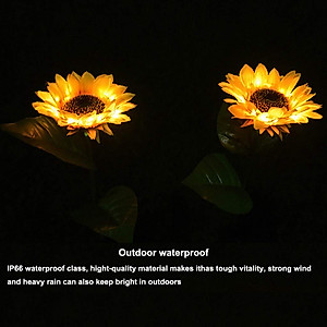 CENGNIAN 26in Sunflower Flower Solar Lights, Solar Fairy Lights Decor Fence Landscape Patio Yard Walkway, Landscape Stake Light for Yard, Pathway, Patio Decor, Solar Lights for Outside