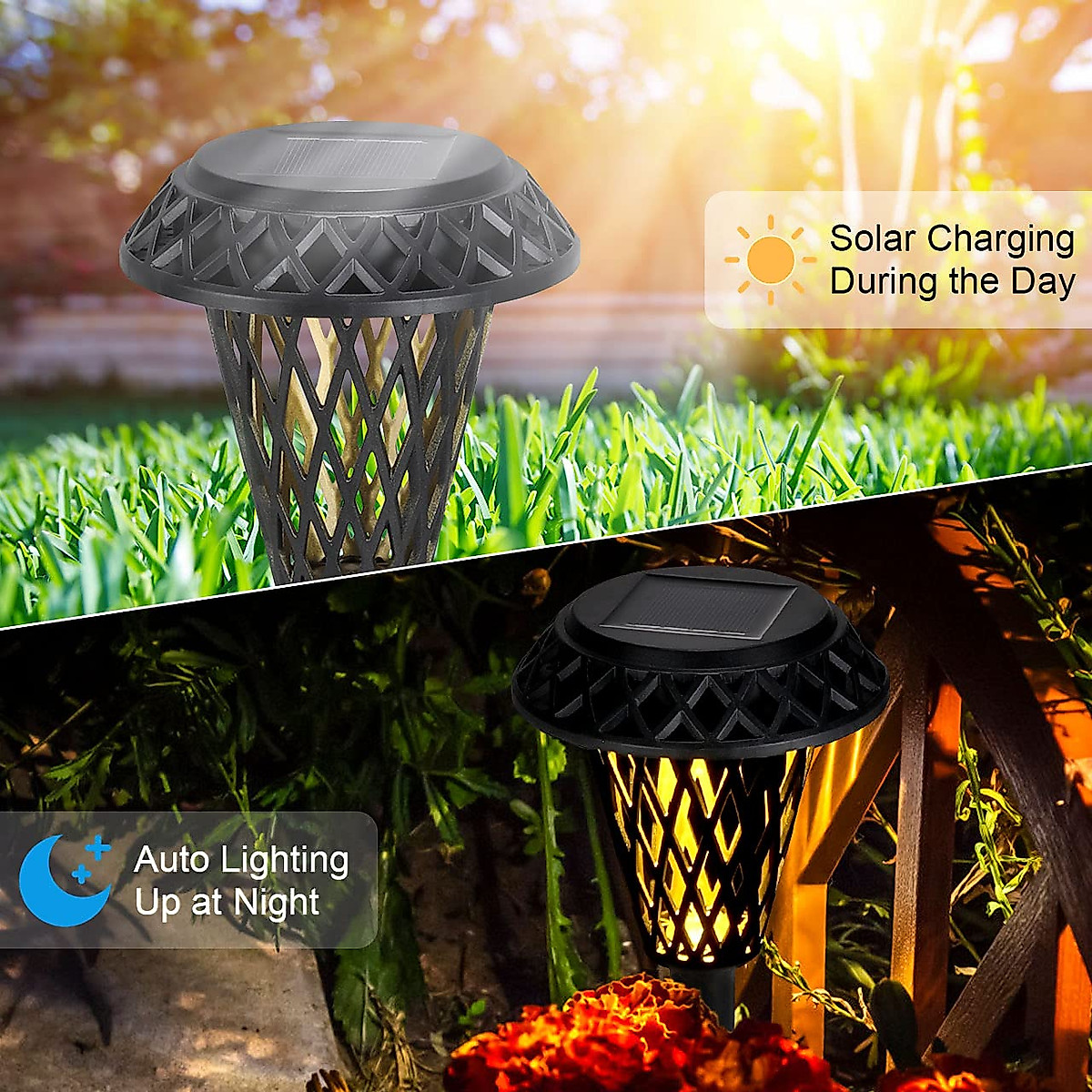 Orelpo Solar Pathway Lights Outdoor 8 Pack, LED Solar Garden Lights, Outdoor Solar Landscape Lights Waterproof Warm Light Path Lamps for Pathway, Walkway, Patio, Yard & Lawn