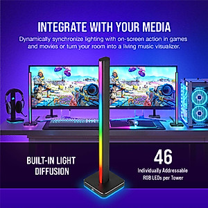 Corsair iCUE LT100 Smart Lighting Tower Starter Kit, Black