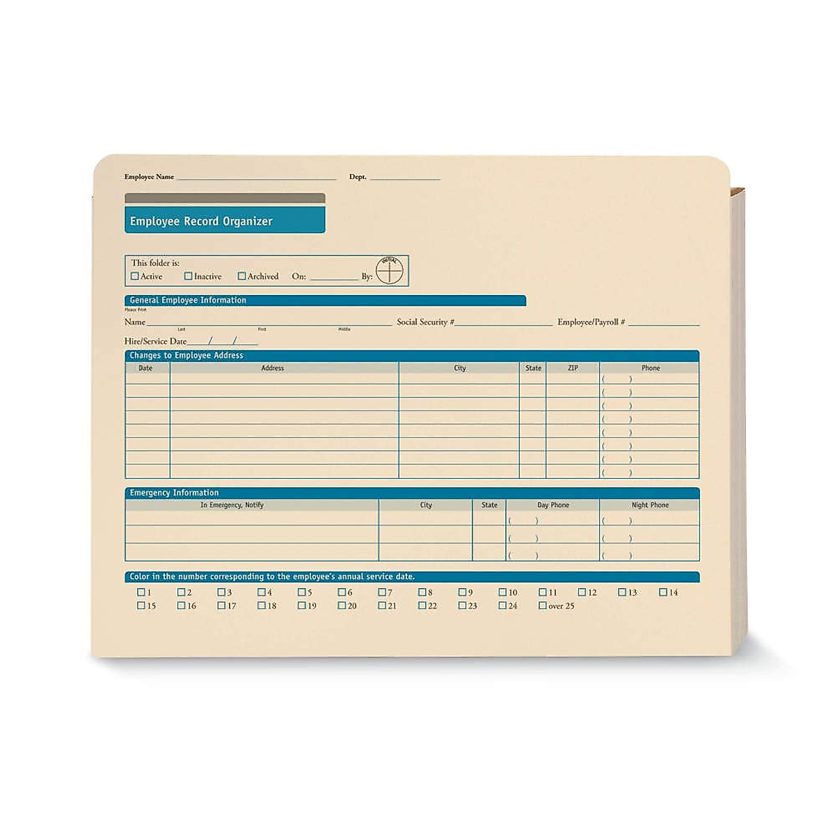 ComplyRight Employee Records Organizer Expandable | 12" x 9-1/2" x 1-1/4" | Recordkeeping Folders | 25 Pack