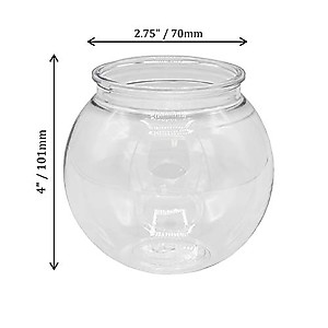 Creative Hobbies - 12 Pack - 4 Inch (100mm) Ivy Bowls Clear Plastic Shatterproof - Great For Fishbowl, Carnival Games, Candy, Party Favors, Table Centerpieces, Vase, Drinks