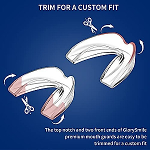 GlorySmile Mouth Guard for Clenching Teeth at Night, Upgraded Night Guards for Teeth Grinding, Pack of 8 Moldable Mouth Guard Stops Bruxism and Teeth Clenching 2 Sizes with Two Travel Cases