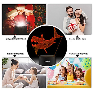 YeeSeeJee Shark Toys,Shark Night Light with 7 Colors Adjustable Timer Remote Control Shark Toys for Boys Birthday Gifts for Girls Age 5 6 7 8 9 Year Old Boys Gifts (Shark 7CB)