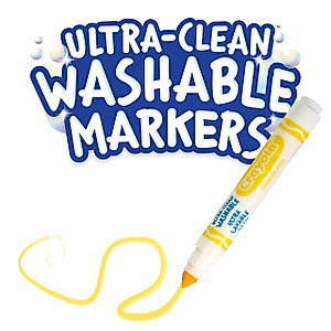 Crayola Ultra Clean Washable Markers (12 Pack), Bulk Markers for Kids, 10 Broad Line Markers, Back to School Classroom Supplies for Kids, Ages 4+