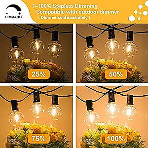 SUNTHIN Globe Outdoor String Lights, 27FT Patio Lights with 14 G40 Shatterproof LED Bulbs(1 Spare), Waterproof Hanging Lights String for Outside Backyard, Porch, Deck, Party, Garden