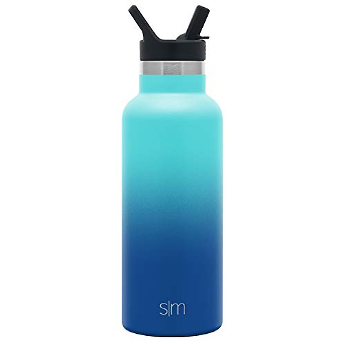 Simple Modern Water Bottle with Narrow Mouth Straw Lid Metal Thermos Vacuum Insulated Stainless Steel l Reusable Leak Proof BPA-Free Flask | Ascent Collection | 17oz, Pacific Dream