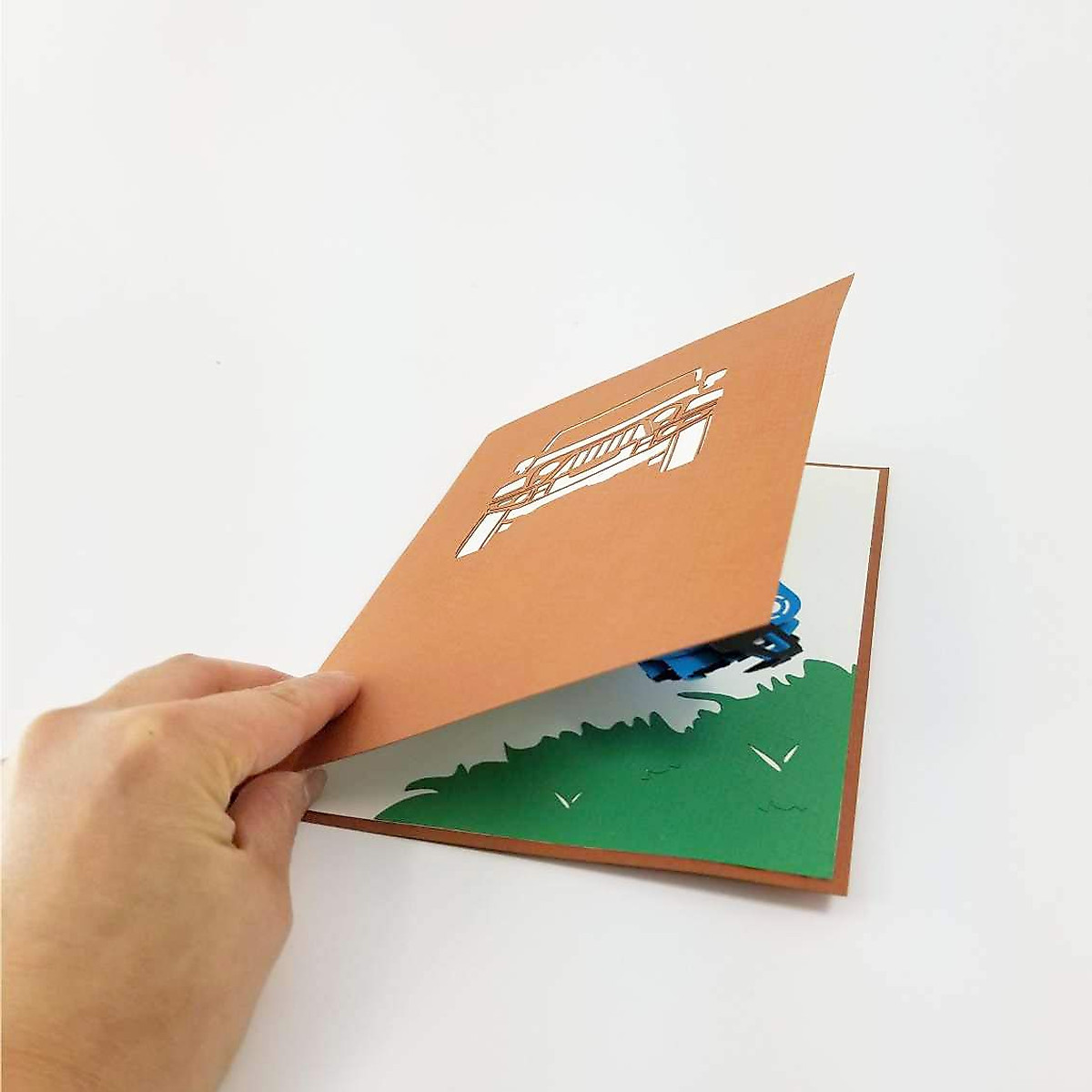 POP CARD EXPRESS Blue Jeep Pop up Birthday Card, Thank You Card, Love Card, Graduation Card, Anniversary Card, Just Because, Romantic Cards for Man, Woman, Lady, Girl, Boy Jeep Pop Up Card (Blue)