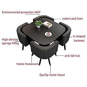 Kitchen Breakfast Bar Table and Chair Set, Dining Round Table Soft Backrest Seat Modern Style Furniture Coffee Kitchen Living Room Milk Tea Shop Fast-Food Shop Western Restaurant