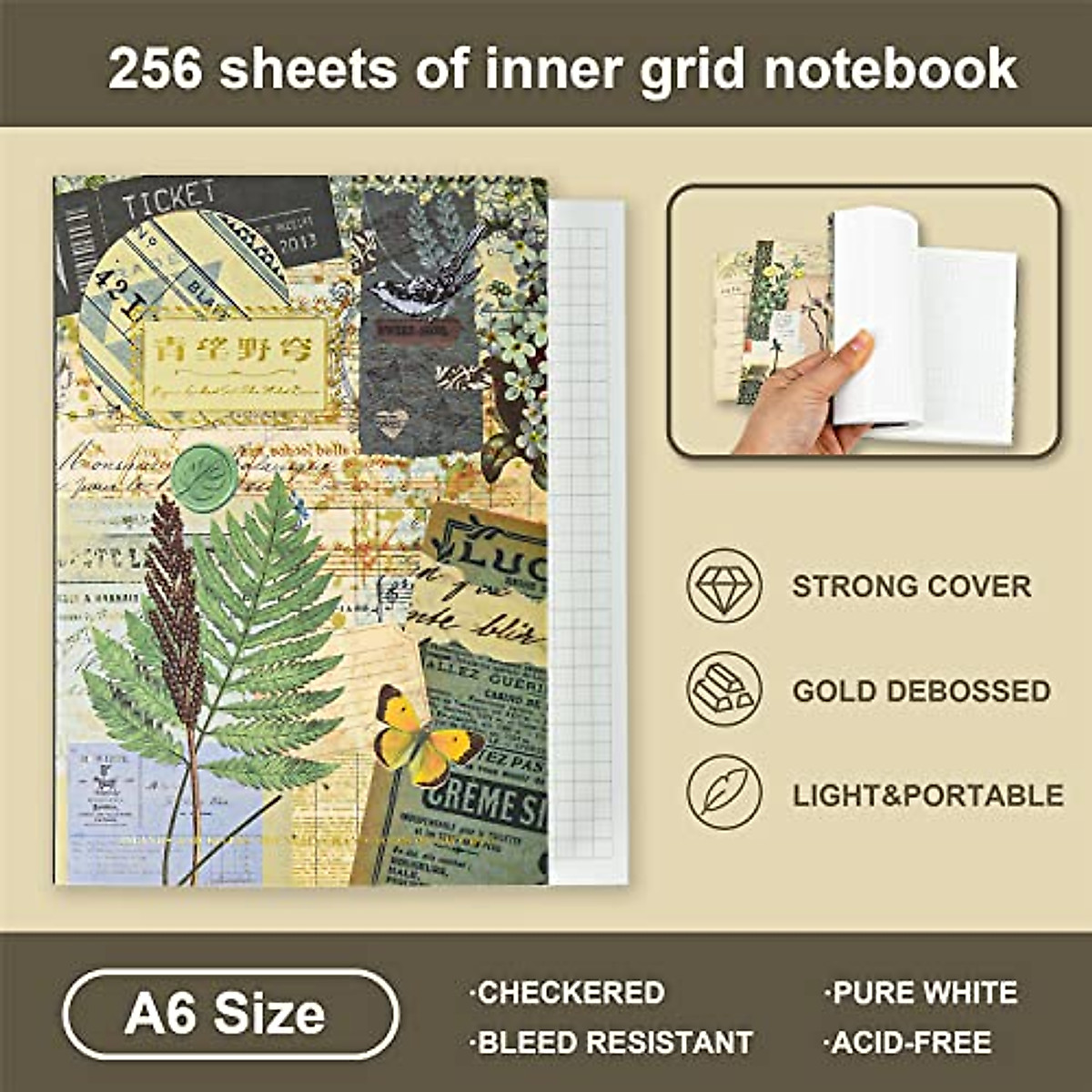 348pcs Scrapbook Kit, Scrapbooking Supplies kit with Aesthetic Scrapbook Paper, Washi Stickers, Washi Tape, A6 Notebook Art Journaling Kit for Bullet Junk Journal Planners DIY for Adults Teens Girls