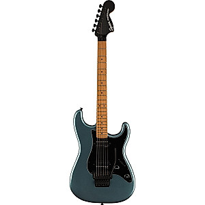 Squier Contemporary Stratocaster HH Floyd Rose Electric Guitar, with 2-Year Warranty, Gunmetal Metallic, Roasted Maple Fingerboard