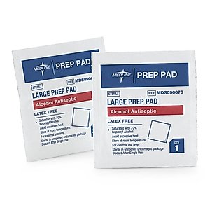 Medline MDS090670 Sterile Alcohol Pre Pads, Large (Case of 1000)