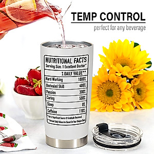 HOMISBES Doctor Nutrition Facts Phd Graduation Gifts - Dr Gifts For Women, New Doctor Gifts - Doctor Travel Tumbler 20 Oz