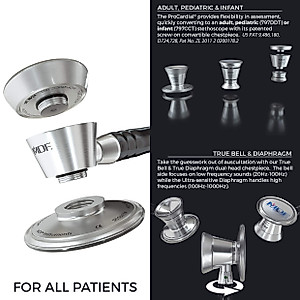 MDF Instruments, Rose Gold ProCardial Cardiology Stethoscope, Stainless Steel, Adult, Dual Head, White Tube, Rose Gold Chestpiece-Headset, MDF797RG29