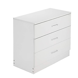 YYAO Nightstand with 3 Drawers,Wood Vertical Dresser Storage Tower Bedside Furniture Bedroom End Table Chest for Home Office,White