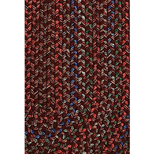 Katherine Multi Indoor/Outdoor Oval Braided Rug, 4 by 6-Feet, Burgundy