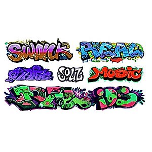 N Scale 1:160 Graffiti Waterslide Decals Set #41 - Weather Your Rolling Stock & Structures!