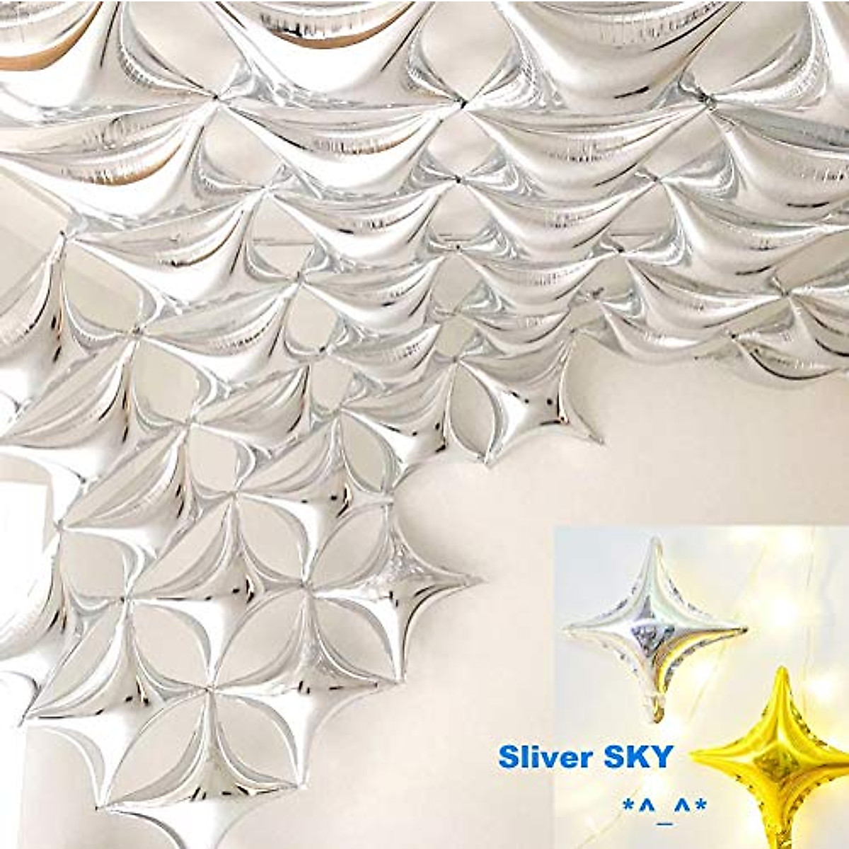 KUAIKELIN 20pk 26In&10" Star Foil Balloons Heart Mylar Balloons Mini Champagne Balloons Globos Metalicos Rose Gold Silver Balloon For Birthday Party Baby Shower Engagement Wedding Decorations (silver)