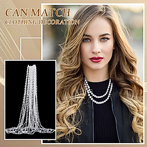 36 Pack Long Pearl Necklace Fake Pearl Necklace Bulk Costume Jewelry for Women 1920s White Faux Pearl Beaded Strand Layered Necklace Accessories for Christmas Wedding Bridal Shower Tea Birthday Decor