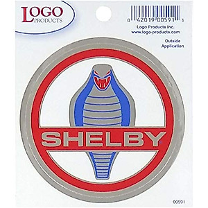 Logo Products Inc. Carroll Shelby Cobra Round Metallic Sticker - Small