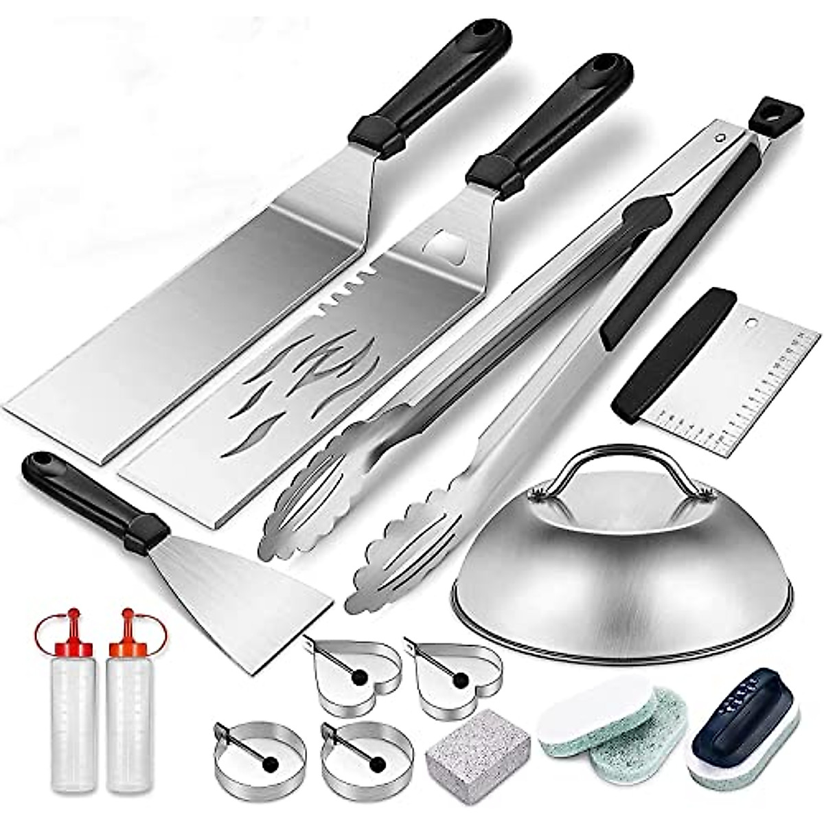 Griddle Accessories Kit Spatula for Blackstone: Flat Top Grill Accessories Set with Melting Dome for Camp Chef - Professional Grill Spatula Tools for Men Women Outdoor BBQ Teppanyaki Camping