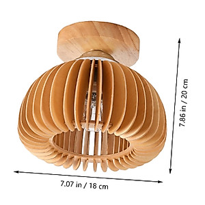 DOITOOL 1pc Wooden Ceiling Lamp Ceiling Light Fixture Flush Mount Light Fixture Ceiling Lamp Shade Light Fixtures Ceiling Mount Hallway Light Fixtures Ceiling Entryway Light Fixture