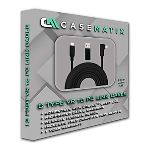 CASEMATIX 13FT USB C Cable Compatible with Oculus Quest 2 Link - USB 3.2 Type-C High-Speed Data and Charging Compatible, Included USB-A Adapter