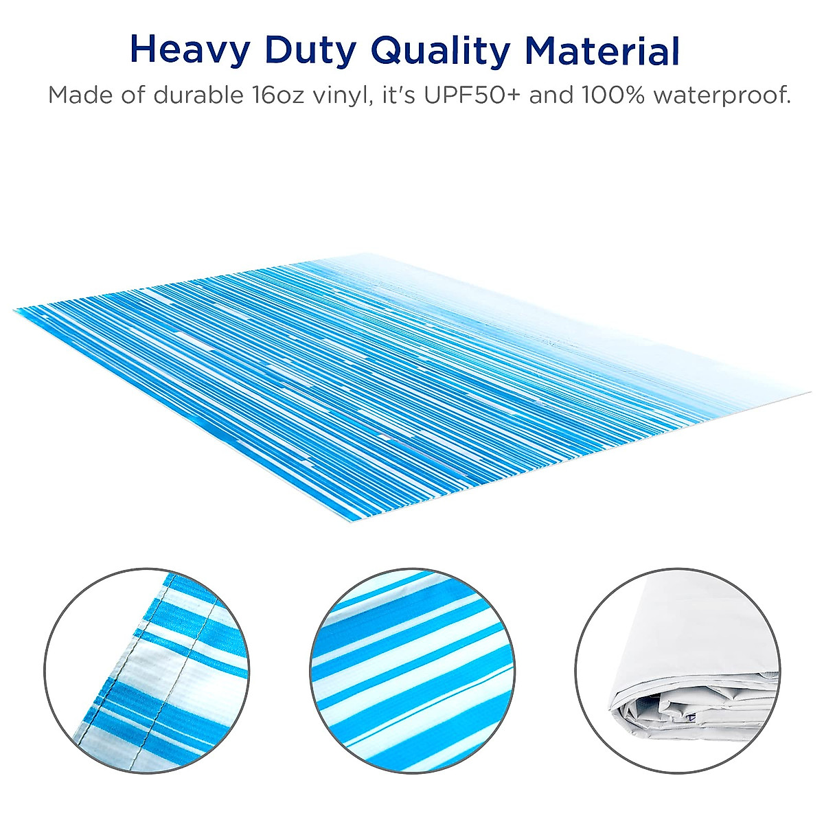 ATCWF RV Awning Fabric Replacement Blue Fade 16' (Fabric 15' 2") Weatherproof Universal Outdoor Canopy for RV,Trailer, Camper and Motorhome Awnings
