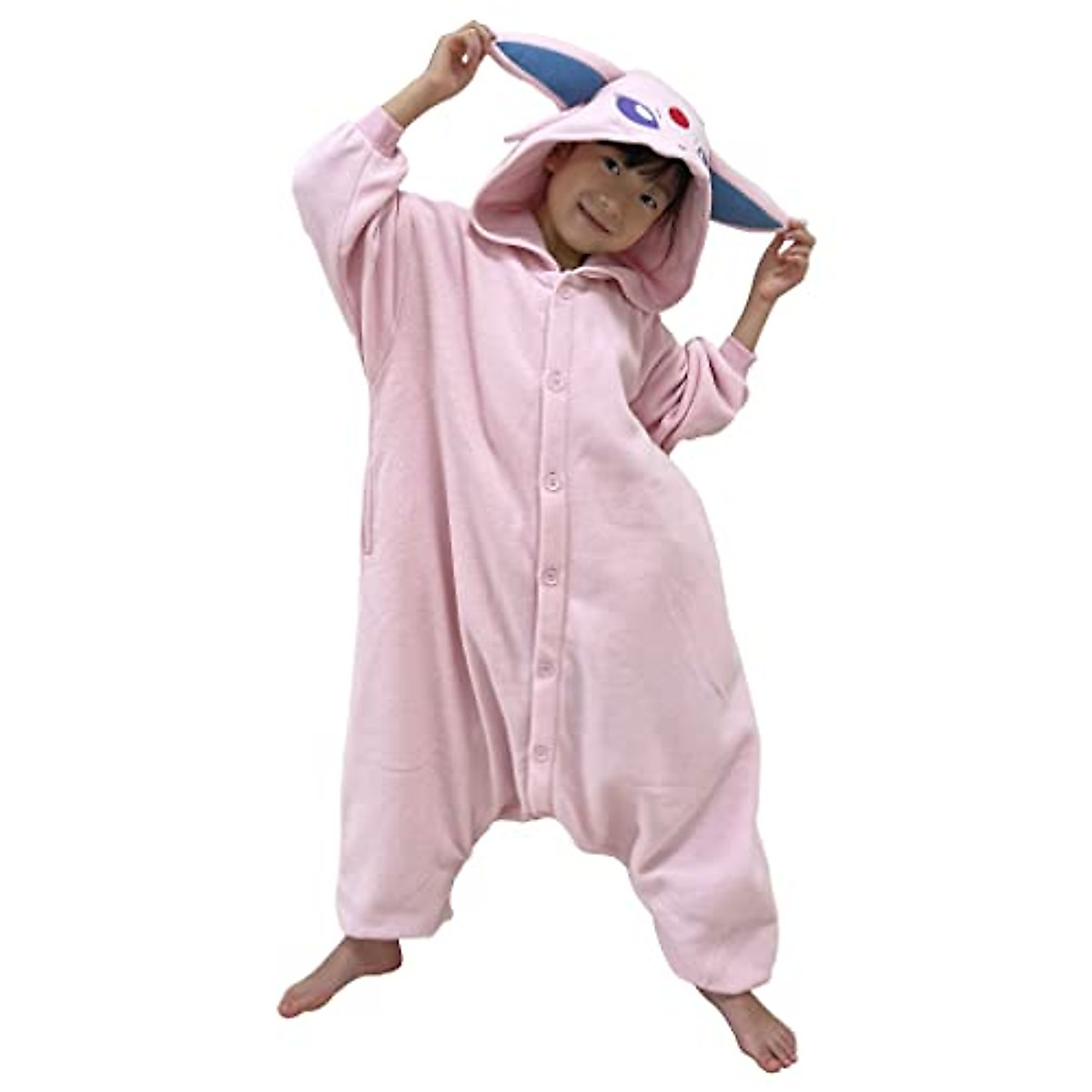 SAZAC Kigurumi - Pokemon - Espeon - Onesie Jumpsuit Halloween Costume -Kids Size (5-9 Year Old)