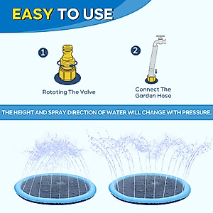 Splash Pad - Splash Pad for Dogs and Kids, Dog Splash Pad 67'', Inflatable Water Summer Pool Toys, Outdoor Play Mat for Kids & Toddlers - Navy