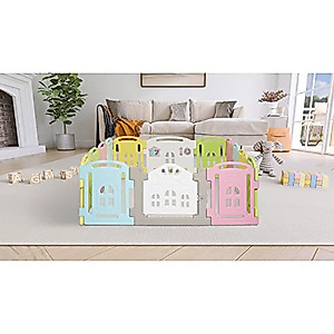 Dream On Me 14 Panel Groovy Play Center, Play Pen, Playard in Multi Colors