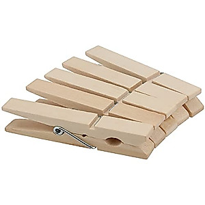 HOZEON 500PCS 2.8 Inch Natural Wooden Clothespins, Small Wood Clips with Spring, Wooden Clothes Pegs for Towels, Craft, Photos, Pictures, Decor, Art Wall
