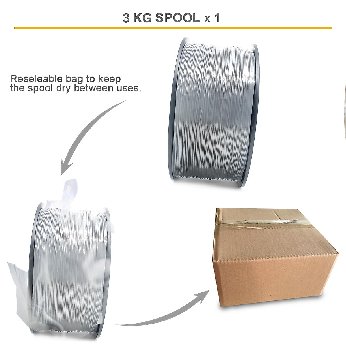 RepRapper Gray MPLA (Modified PLA) Extra Strong PLA Plus Filament for 3D Printer 1.75mm (± 0.03mm) 6.6lbs (3kg)