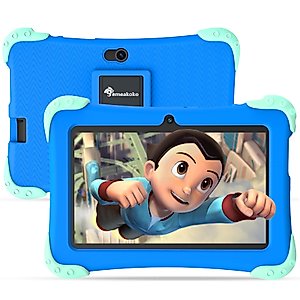 Semeakoko Kids Tablet 7 inch Android 11 Toddler Tablet Childrens Tablet for Kids 2-13 Quad-Core 2+32GB WiFi Bluetooth Dual Camera Parental Control with Drop-Proof Toddler Tablet Case