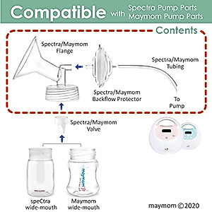 Maymom Pump Parts Compatible with Spectra S2 Spectra S1, 9 Plus Pump Not Original Spectra Pump Parts Replace Spectra S2 Accessories and Spectra Flange. Inc Flange Backflow Protector Tubing (24mm)