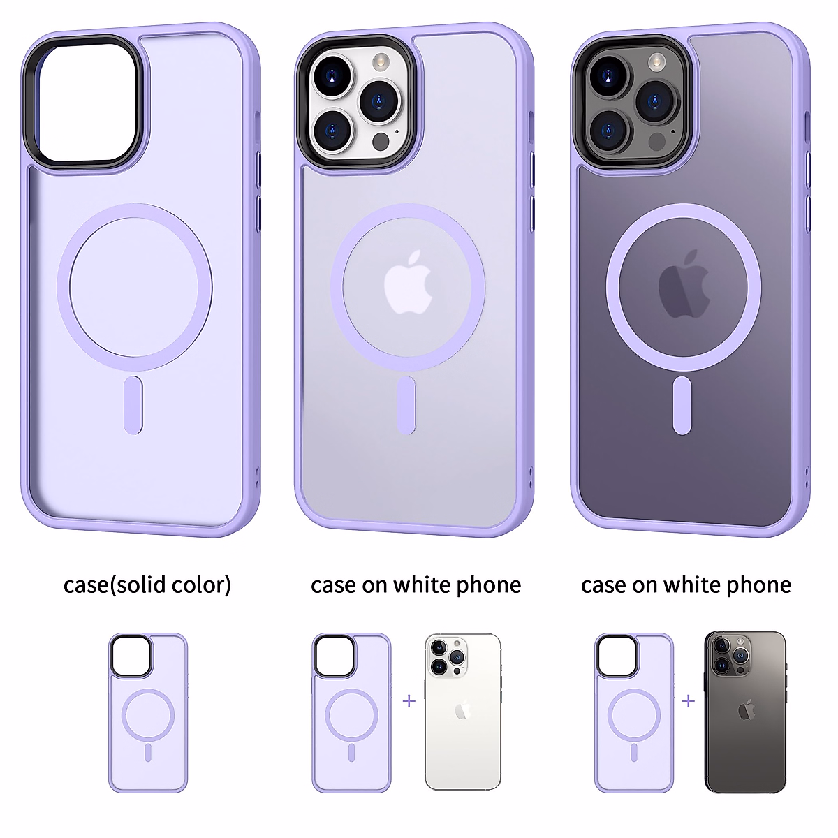 CACOE Magnetic Case for iPhone 14 Pro Max 6.7 inch-Compatible with MagSafe & Magnetic Car Phone Mount,Anti-Fingerprint TPU Thin Phone Cases Cover Protective Shockproof (Light Purple)