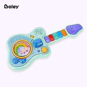 Boley Musical Toddler Guitar - Light and Sound Kids Electric Play Toy Guitar with 5 Musical Keys, Whammy Bar, Volume Control, Hands-On Sensory Play for Early Childhood Development - Ages 12+ Months