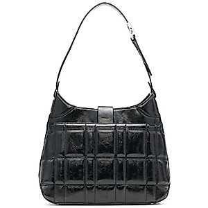 Calvin Klein Frankie Shoulder Bag, Black Quilted Grid