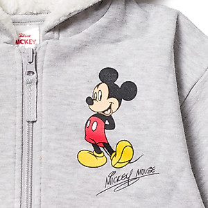 Disney Mickey Mouse Infant Baby Boys or Girls Fleece Zip Up Hoodie Gray 18 Months