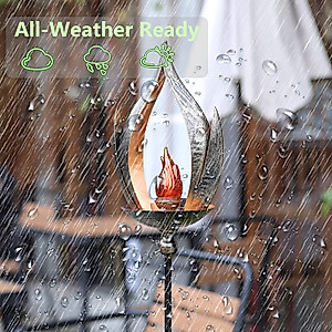 EDOF Garden Solar Light Outdoor Decorative, Flame Led Lights, Waterproof Outdoor Decorative Lights Waterproof for Walkway, Yard, Lawn, Patio or Courtyard