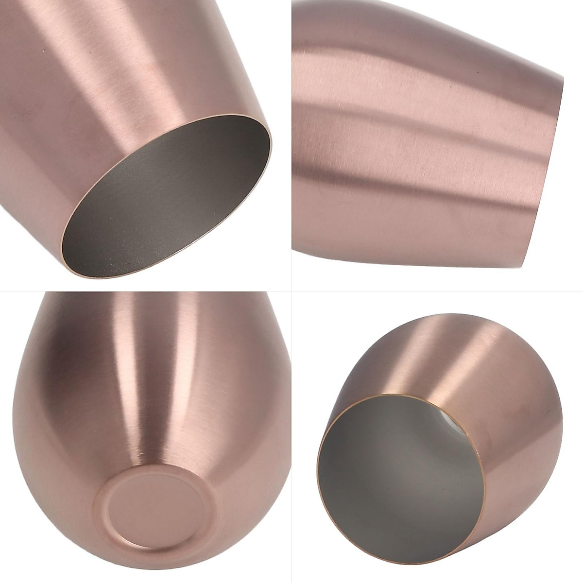 Stainless Steel Wine Glasses, 17oz 500ml Unbreakable Glasses Simple Modern Wine Tumbler Liquor Glasses Wine Mug Metal Wine Glasses Stainless Steel Cups for Home and Outdoor Wine Glasses, Rose Gold