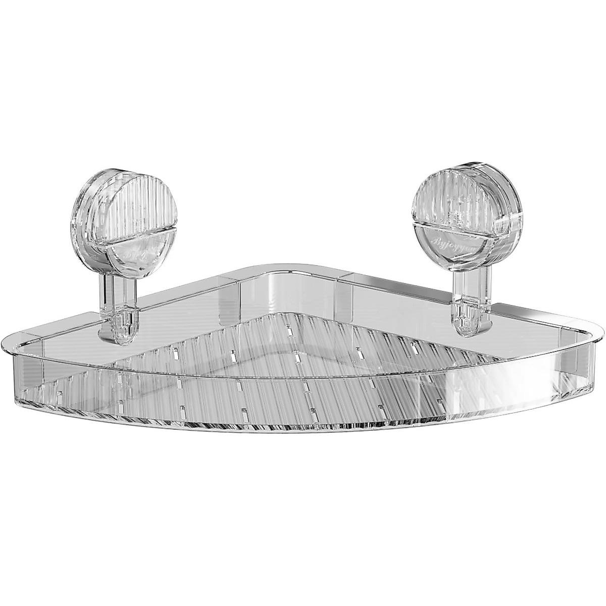 Shower Caddy, Suction Cup Shower Organizer Bathroom Removable Shower Basket Strong Suction Shower Shelf Shower Rack, Clear White Corner