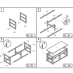 Coral Flower Modern Simple Study 47'' Industrial Office Desk for Home Office and Dining Room, Rustic Brown with black frame