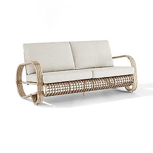 Ulax furniture Outdoor Sectional Conversation Loveseat Set Patio Furniture for Indoor/Outdoor Use