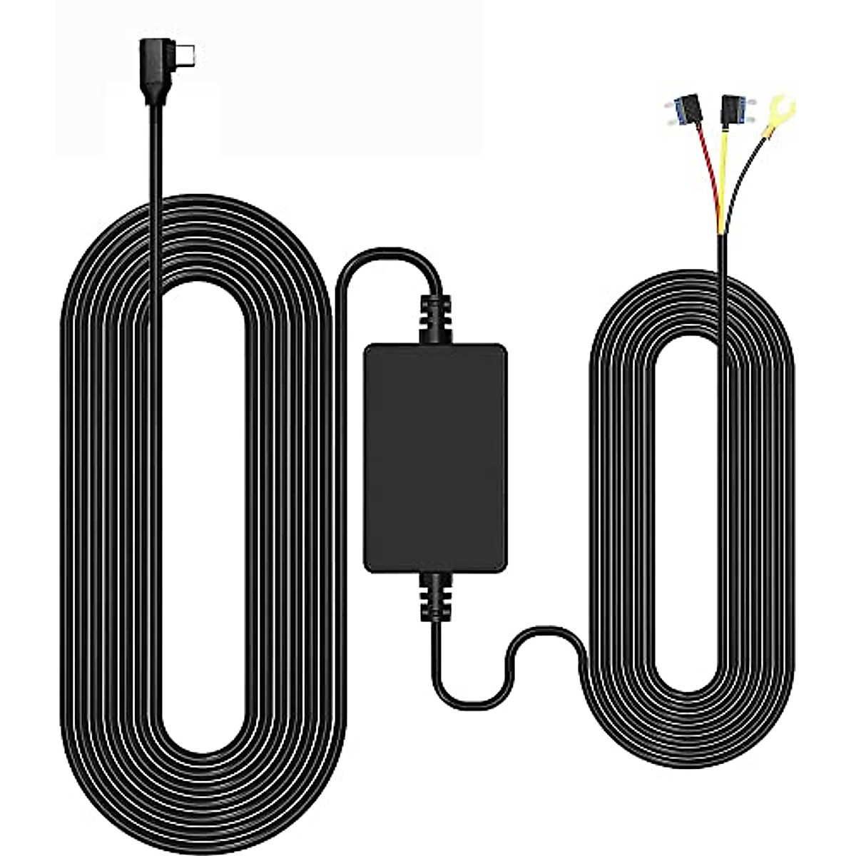 WOLFBOX Type-C Hardwire Kit Extended Version for G930/i07/G900/G850/G840S/G840H Dash Cam, 6m/20ft, Hard Wire Car Charger Cable Kit 12V- 24V to 5V for Dash Cameras with Battery Drain Protection