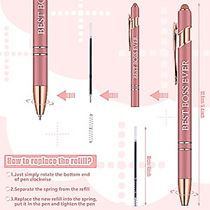 Chrisfall 10 Pieces Ballpoint Pens Office Inspirational Quotes Snarky Screen Touch Stylus Pen Encouraging Scriptures, Black Ink (Rose Gold, Boss Lady)¡­