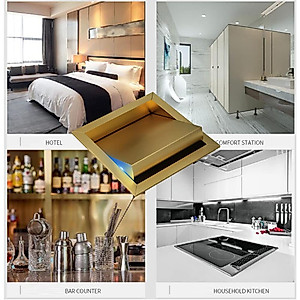 zktoermn Trash Cans Lids, 304 Stainless Steel Trash Grommet Flap Lid, 360 ° Rotation Flush Recessed Trash Can Lid Waste Chute Cover XJJUN (Color : Gold, Size : 22cm)