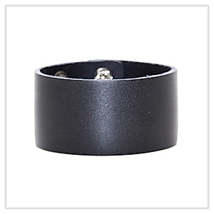 Mgutillart Punk Metal Buckle Wristband Wide Leather Cuff Bracelet(Black)