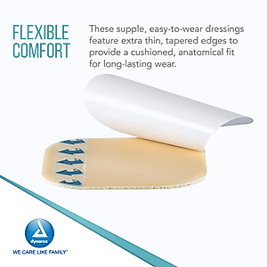 Dynarex DynaDerm Hydrocolloid Dressings, Sterile Moist Bandages Used for All Kinds of Wounds, 4" x 4", Foam & Latex-Free, Peel-Down Patches - 1 Box of 5 Dressings