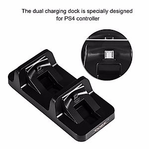 Dual Charging Docking Station, USB Gamepad Charger Stand, with LED Charging Indicator, Convenient and Compact Design, for Playstation 4 Game Controller