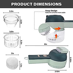 Arigold 3SPEEDS 4 in 1 Vegetable Chopper: Cordless Mini Chopper, cabbage Dicer, meat grinder, Vegetable cutter. Comes with Egg and Cream Beater - Vegetable Slicer Dicer, home & kitchen. (Grey)